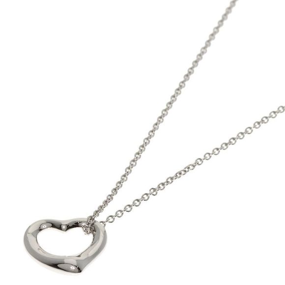 Tiffany & Co. | Jewelry | Tiffany Co Open Heart Necklace Pt95 Ladies ...
